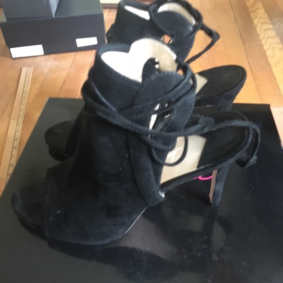 Isa Tapia | Shoes | Isa Tapia Suede Ellen Open Toe Booties Black | Poshmark